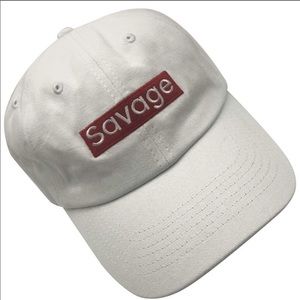 Savage | Accessories | Savage In Red On White Hat Nwot | Poshmark